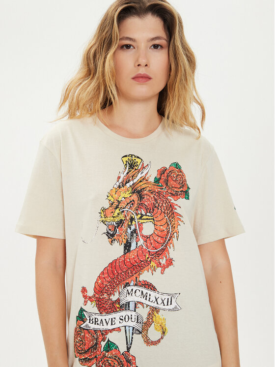 Brave Soul Тишърт MTS-149LENNON Екрю Straight Fit | Modivo.bg