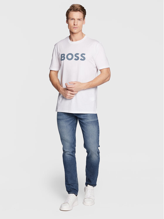 Boss T-Shirt Thinking 1 50481923 Weiß Regular Fit | Modivo.de