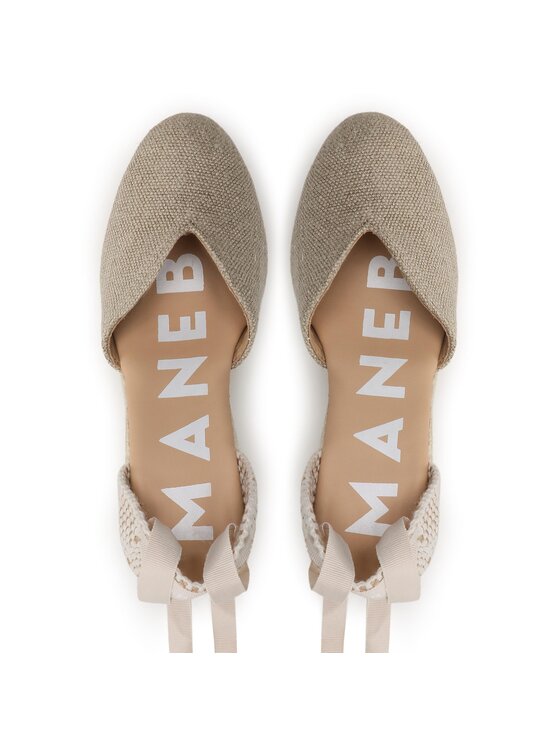 Manebi Espadryle Heart-Shaped Wedge Espadrilles O 7.1 WH Beżowy | Modivo.pl