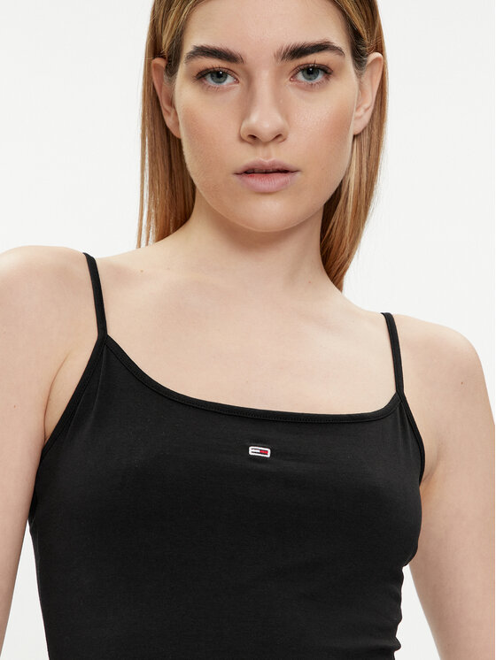 Tommy Jeans Top Essential DW0DW17381 Crna Slim Fit | Modivo.hr