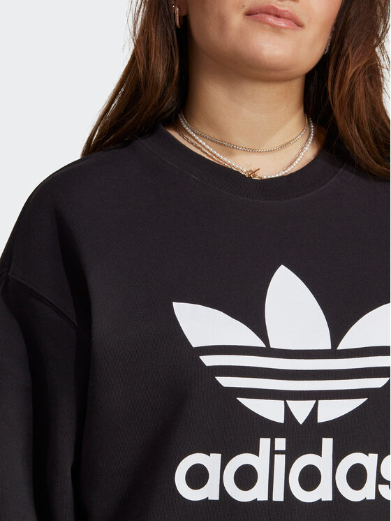 adidas Bluza Trefoil Crew IB7431 Czarny Regular Fit | Modivo.pl