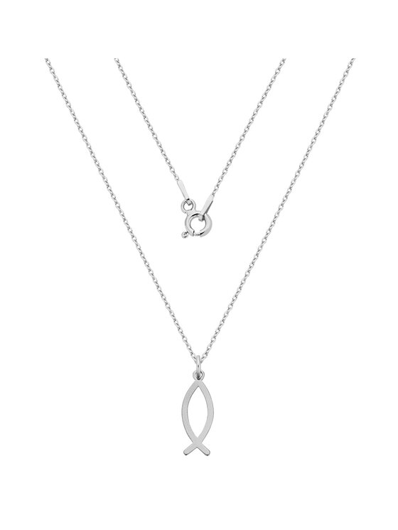 Myness Naszyjnik Rybka - symbol chrześcijaństwa 45 cm Srebrny | Modivo.pl