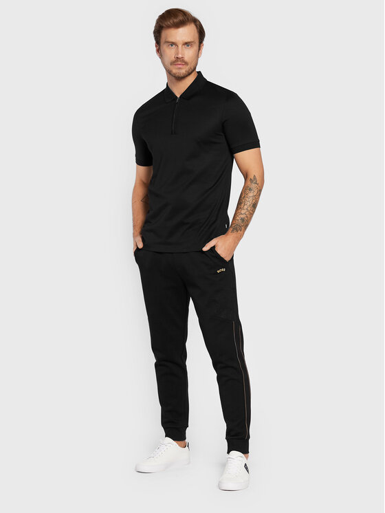 Boss Polo Polston 28 50477278 Czarny Slim Fit | Modivo.pl