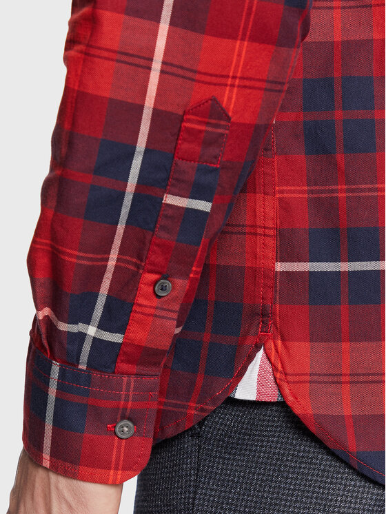 Tommy Hilfiger Πουκάμισο Oxford Blackwatch MW0MW29185 Κόκκινο Regular ...