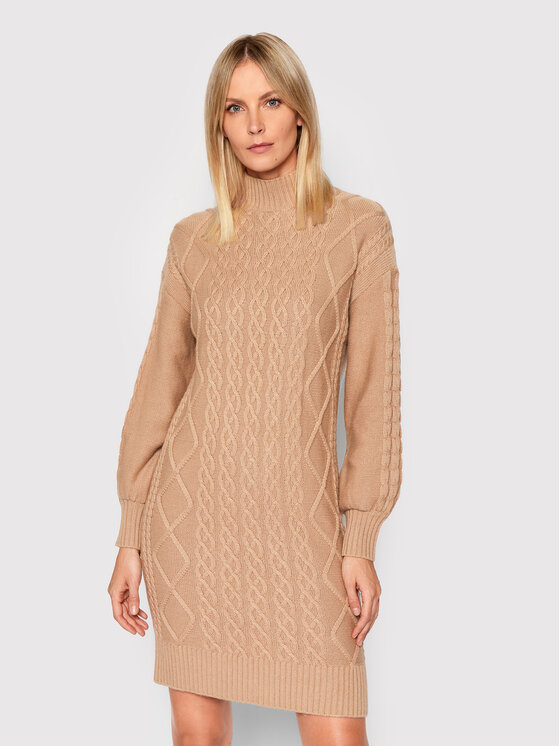 Guess Trikotažinė suknelė Cassandra W1BK38 Z2WJ0 Smėlio Regular Fit ...