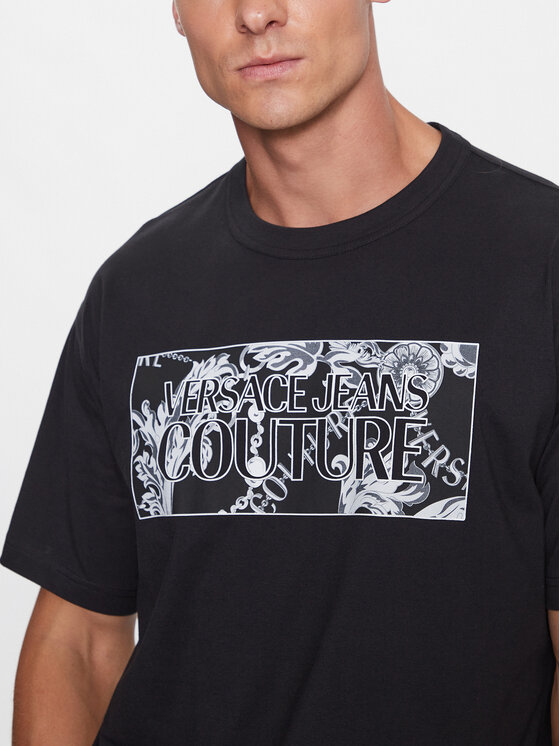 Versace Jeans Couture Tricou 75GAHE01 Negru Regular Fit | Modivo.ro