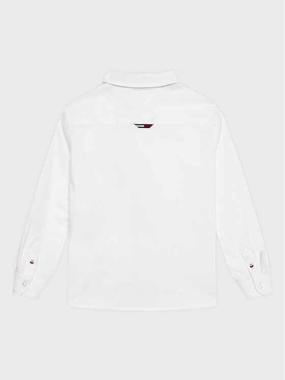 Tommy Hilfiger Cămașă Flag Oxford KB0KB08012 D Alb Regular Fit | Modivo.ro