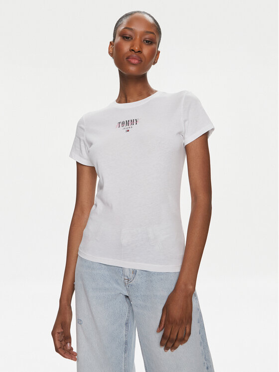 White tommy jeans t shirt store