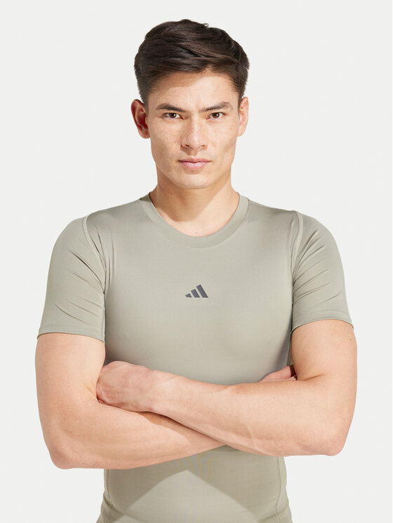 adidas Koszulka techniczna Techfit Compression JE6700 Zielony Slim Fit ...