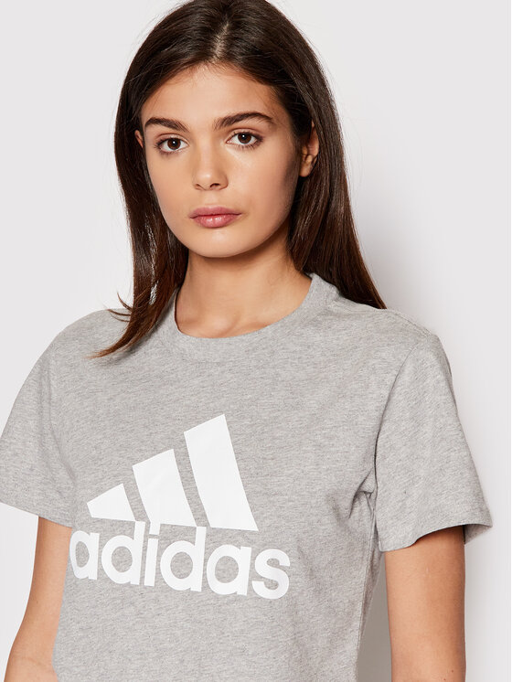 adidas T-shirt Essentials Logo Boyfriend H07808 Siva Loose Fit | Modivo.hr