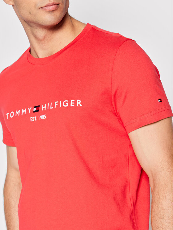 Tommy Hilfiger T Shirt Logo Mw0mw11797 Rot Slim Fit Modivo De