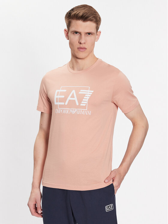 EA7 Emporio Armani T-Shirt 3RPT81 PJM9Z 1431 Pomarańczowy Regular Fit | Modivo.pl