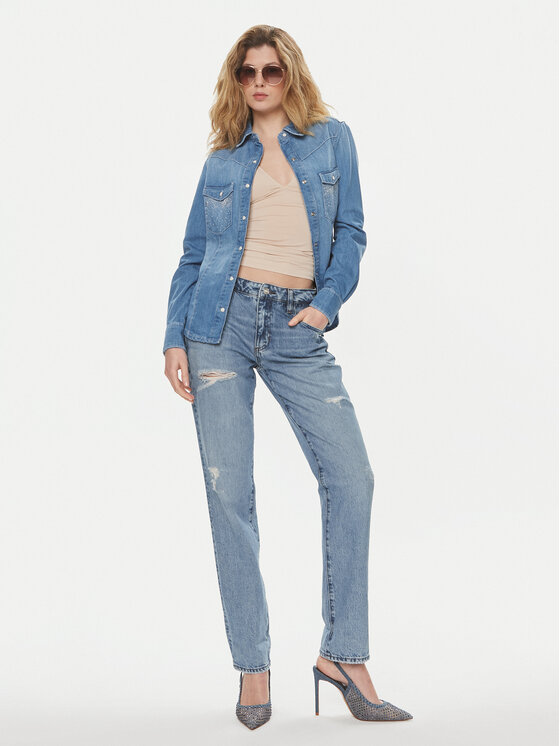 Guess Jeansy Celia W4GA0Q D5BS0 Granatowy Relaxed Fit | Modivo.pl