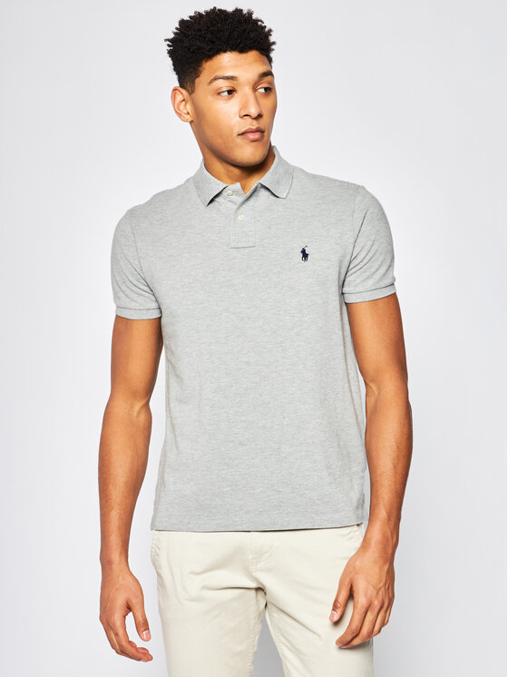 Polo Ralph Lauren Polo Core Replen 710782592 Szary Custom Slim Fit ...