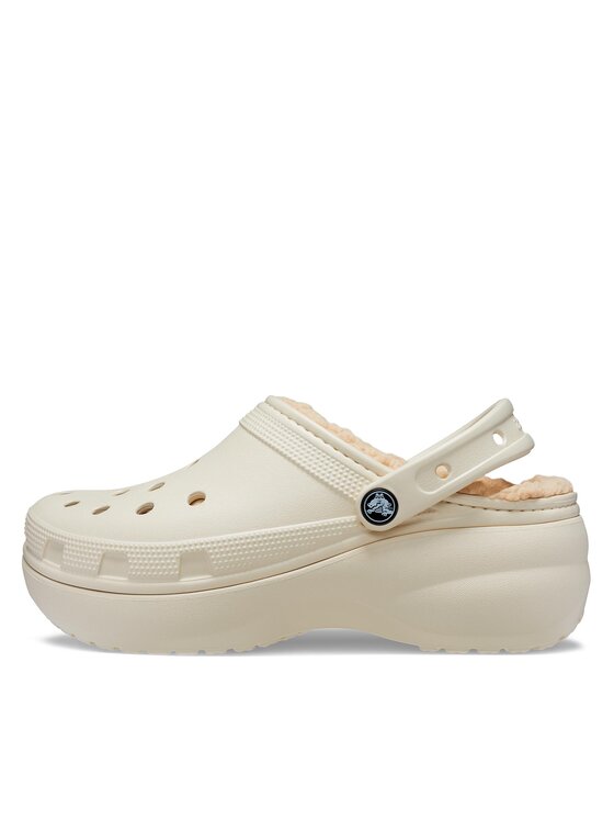 Crocs Klapki Crocs Classic Platform Lined Clog W 207938 Beżowy | Modivo.pl