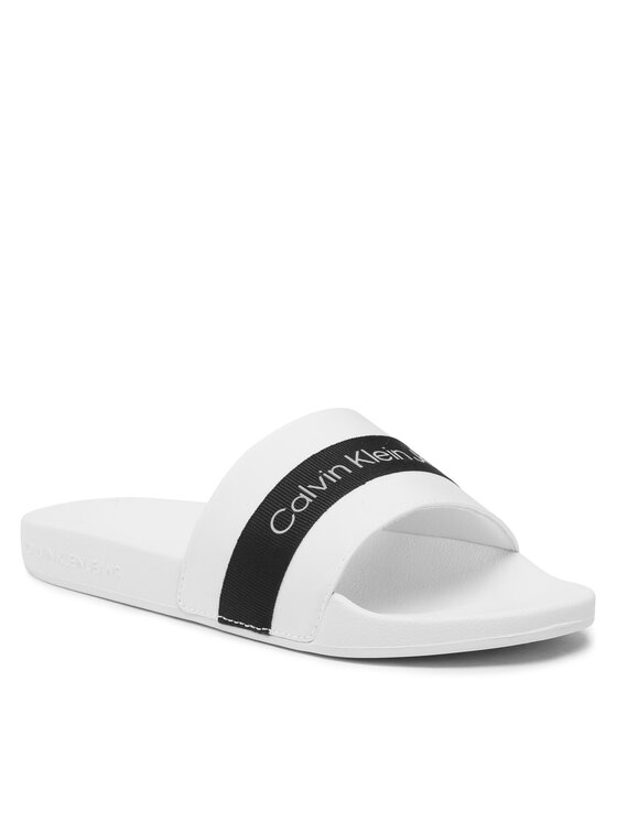 Calvin Klein Jeans Natikače Slide Printed Logo Web YW0YW01244 Bijela ...