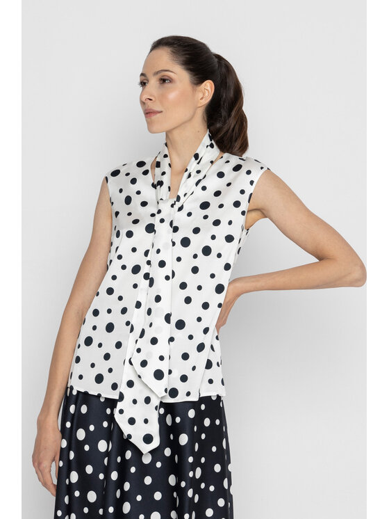 Deni Cler Milano Top W-DC-0001-D2-D4-16-1 Biały Regular Fit | Modivo.pl