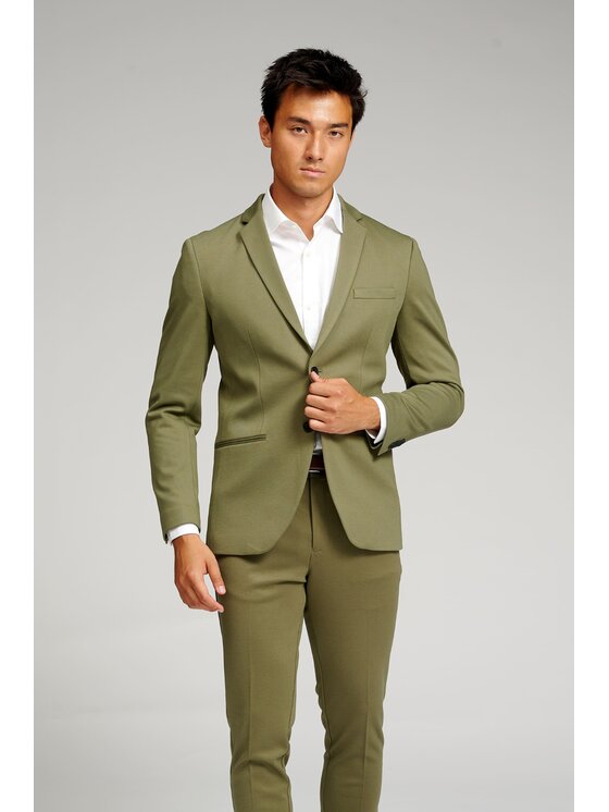 TeeShoppen Marynarka 'Perform Collection' Zielony Slim Fit | Modivo.pl