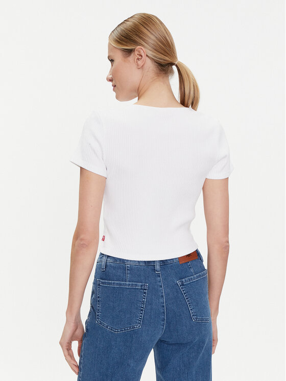 Levi's® Bluzka Monica A7182-0000 Biały Slim Fit | Modivo.pl