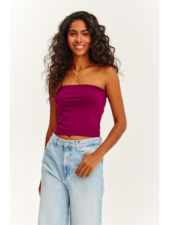 NAOKO Top Infinity Granita Bordowy Regular Fit | Modivo.pl