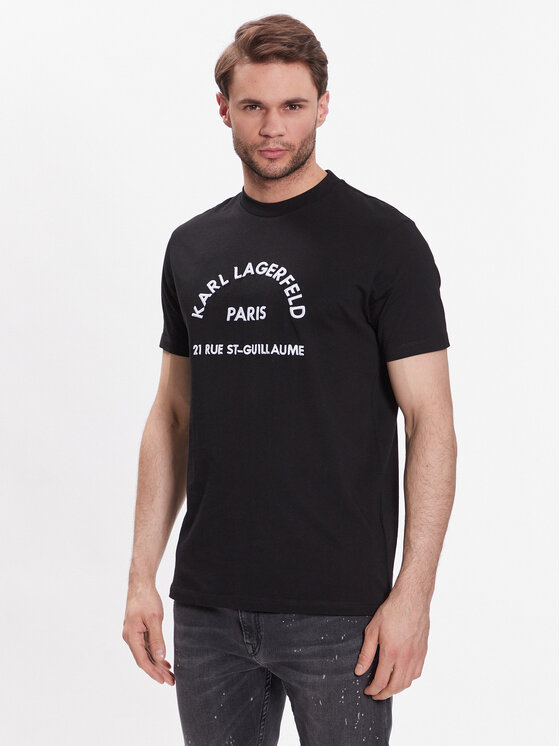 KARL LAGERFELD Тишърт Crew Neck 755053 532224 Черен Regular Fit | Modivo.bg