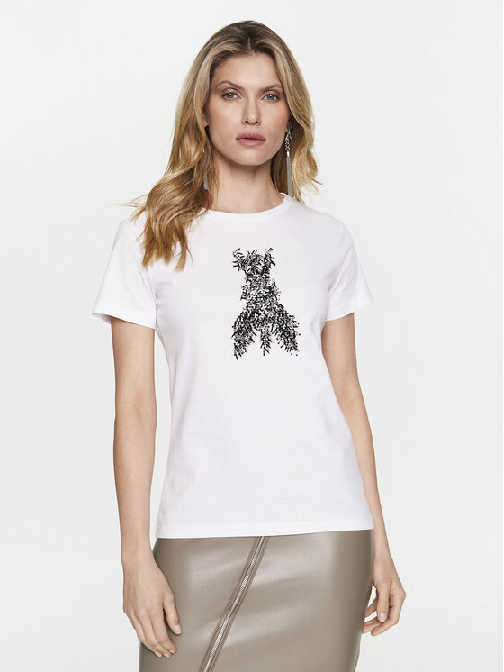 Patrizia Pepe T-Shirt 8M1461/J043-W103 Biały Regular Fit | Modivo.pl
