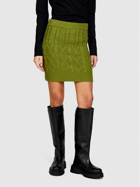 Sisley Мини пола 17L3M0008 Зелен Slim Fit | Modivo.bg