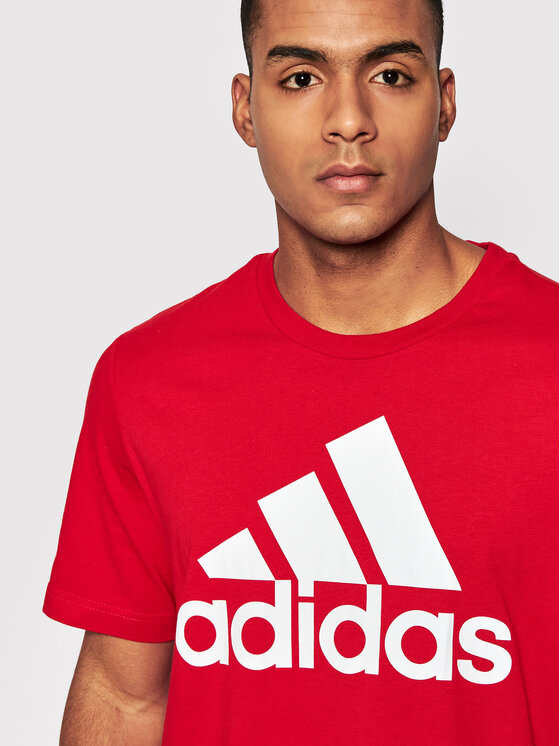 adidas Тишърт Essentials Big Logo GK9124 Червен Regular Fit | Modivo.bg