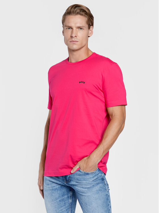 Boss T-Shirt Curved 50469062 Rosa Regular Fit | Modivo.de