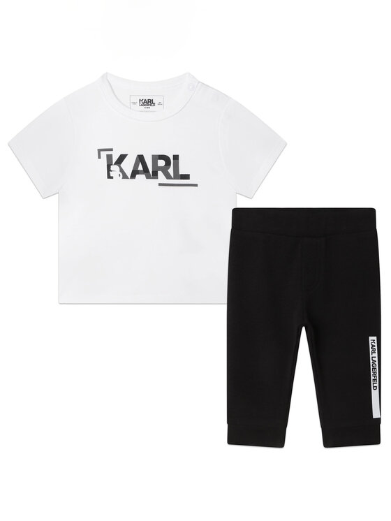 Karl Lagerfeld Kids Komplekti kuuluvad t-särk ja püksid Z98130 Valge ...