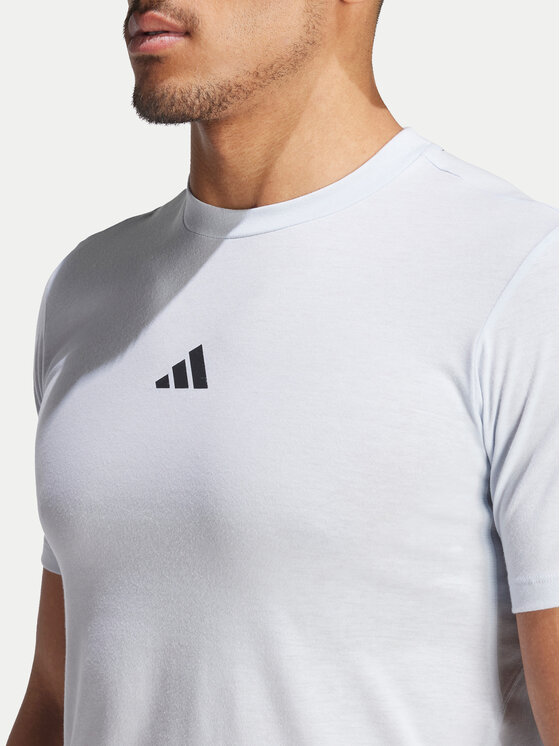 adidas Koszulka techniczna Workout Logo IT2128 Niebieski Regular Fit ...