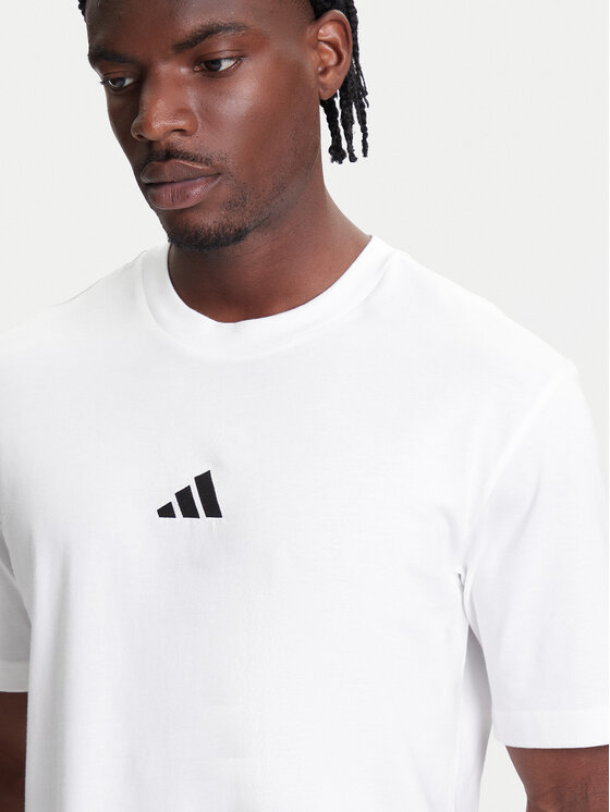 adidas T-Shirt Essentials Small Logo JF1092 Biały Regular Fit | Modivo.pl