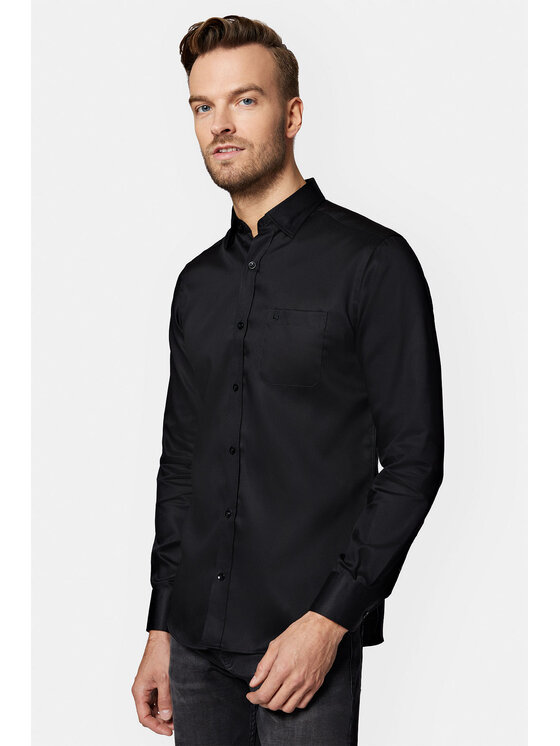 Lancerto Koszula Mavis KO073123000039 Czarny Slim Fit | Modivo.pl