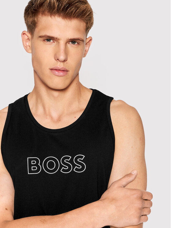 Boss Tank top Beach 50469301 Czarny Regular Fit | Modivo.pl