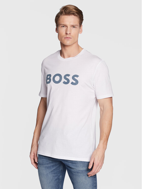 Boss T-Shirt Thinking 1 50481923 Weiß Regular Fit | Modivo.de