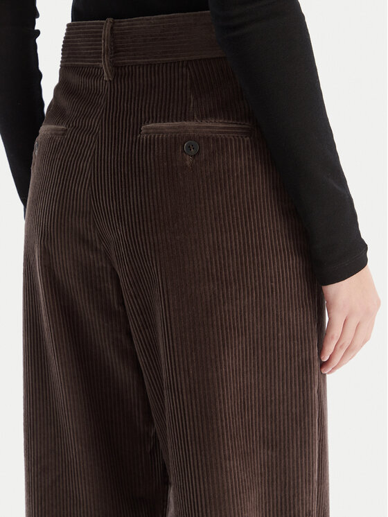 Weekend Max Mara Kalhoty z materiálu Tania 2525136092 Hnědá Wide Leg ...