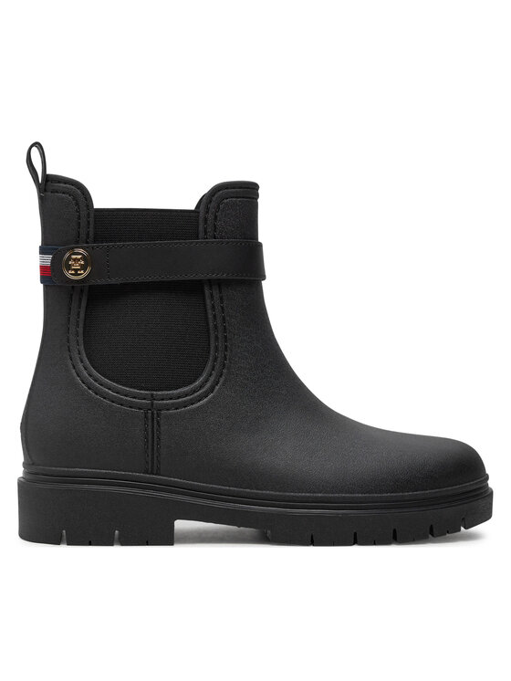 Tommy Hilfiger Gummistiefel Th Stud Rubberised Rainboot FW0FW08168 Schwarz Modivo