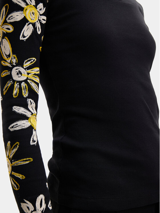 Desigual Majica Margarit 24SWTKAC Crna Slim Fit | Modivo.hr