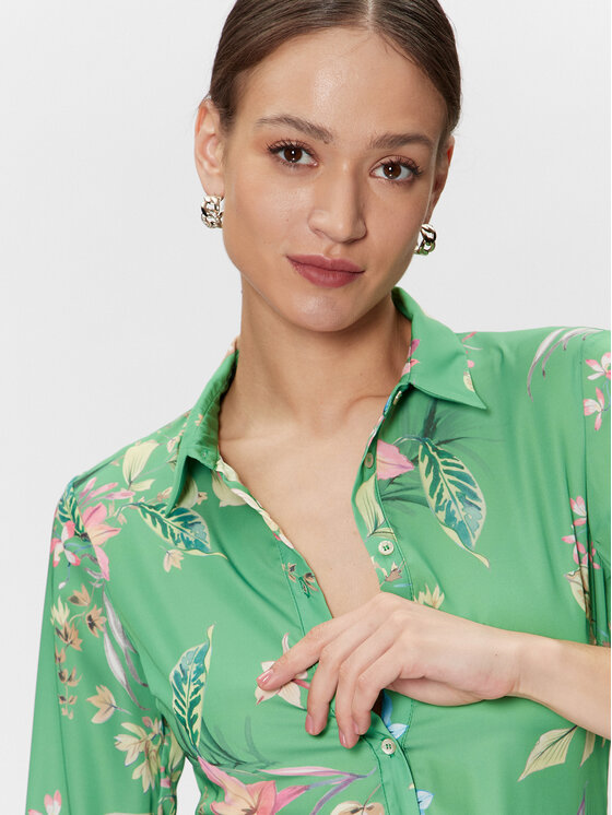 Replay Rochie tip cămașă W9561.000.73980 Verde Regular Fit | Modivo.ro