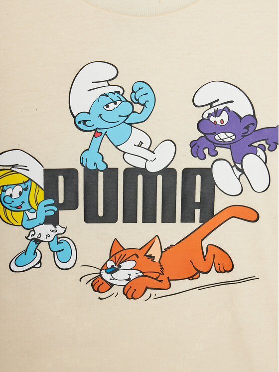 Puma T-shirt Puma X The Smurfs 622981 Écru Regular Fit | Modivo.fr