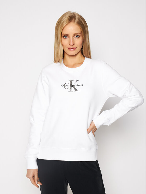 Calvin Klein Jeans Bluza J20j215145 Biały Regular Fit Modivo Pl
