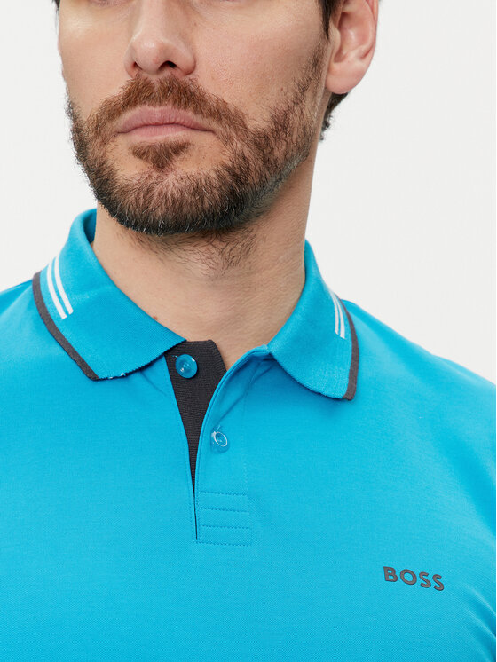Boss Polo Paul 50506193 Niebieski Slim Fit | Modivo.pl