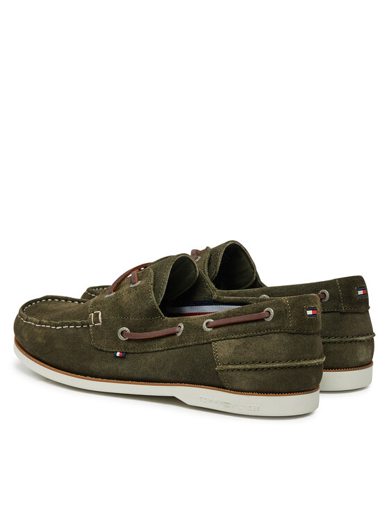 Tommy Hilfiger Halbschuhe Th Boat Shoe Core Suede FM0FM05387 Grun Modivo