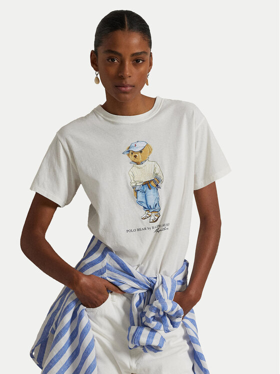 Polo Ralph Lauren T-Shirt 211965107001 Bílá Regular Fit | Modivo.cz