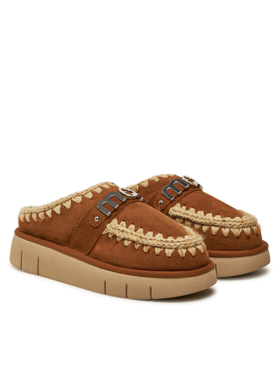 Mou Papuče Bounce Clog Metal Logo FW531001A Smeđa | Modivo.hr