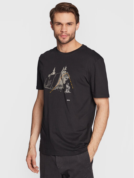 Boss T-Shirt Teetuned 2 50478786 Czarny Regular Fit | Modivo.pl