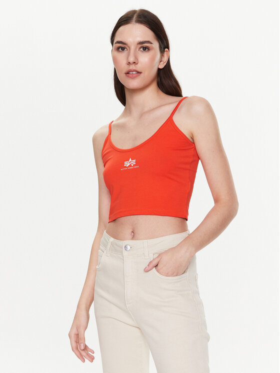 Alpha Industries Top Basic Crop-Top SL Wmn 116082 Roșu Cropped Fit ...