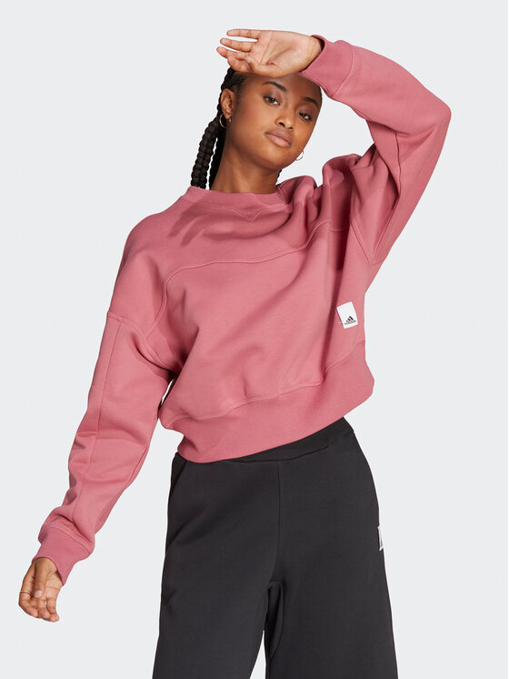 adidas Jopa Lounge Fleece Sweatshirt HZ4377 Roza Loose Fit | Modivo.si