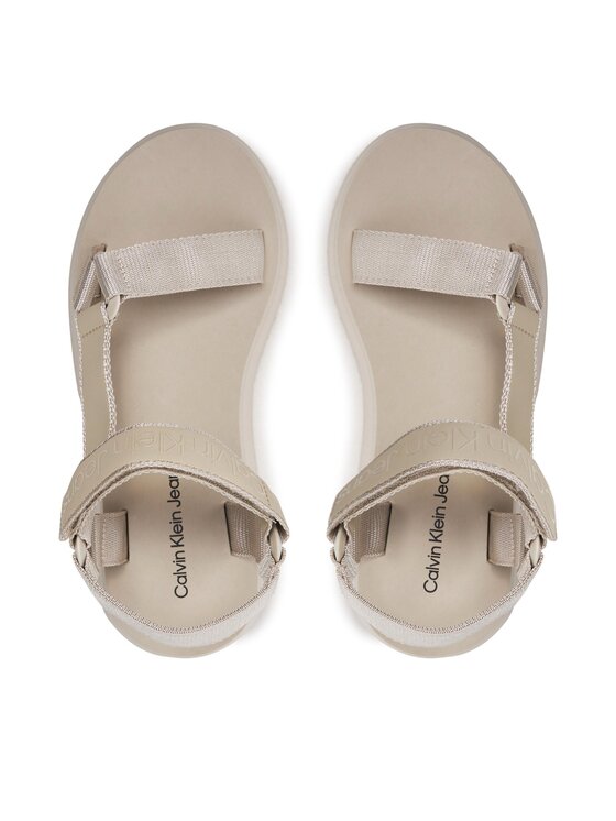 Calvin Klein Jeans Sandale Sandal Velcro Webbing Dc YW0YW01353 Bej ...