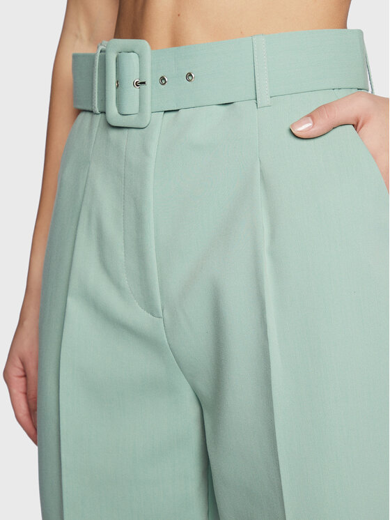 NAF NAF Pantaloni din material Egisele THNP36 Verde Slim Fit | Modivo.ro